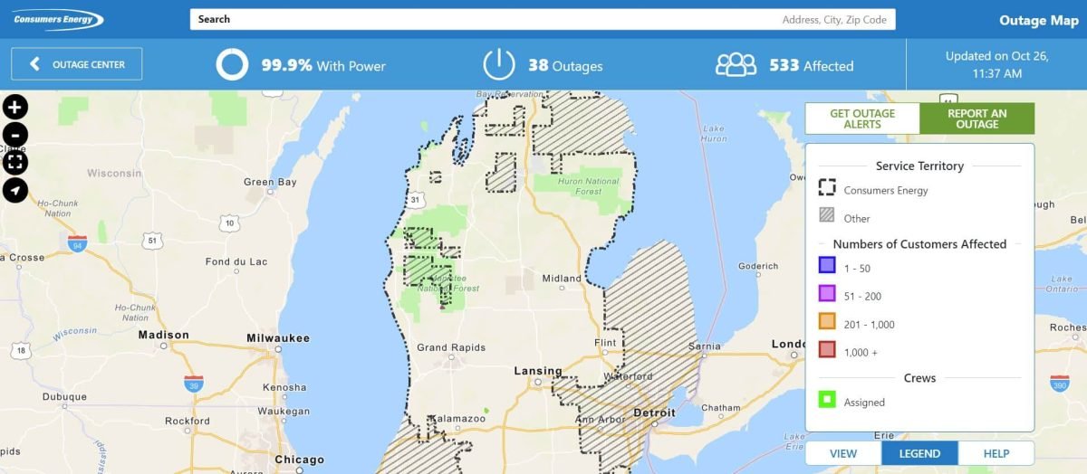 DTE Outage Map & CMS Energy Outage Map