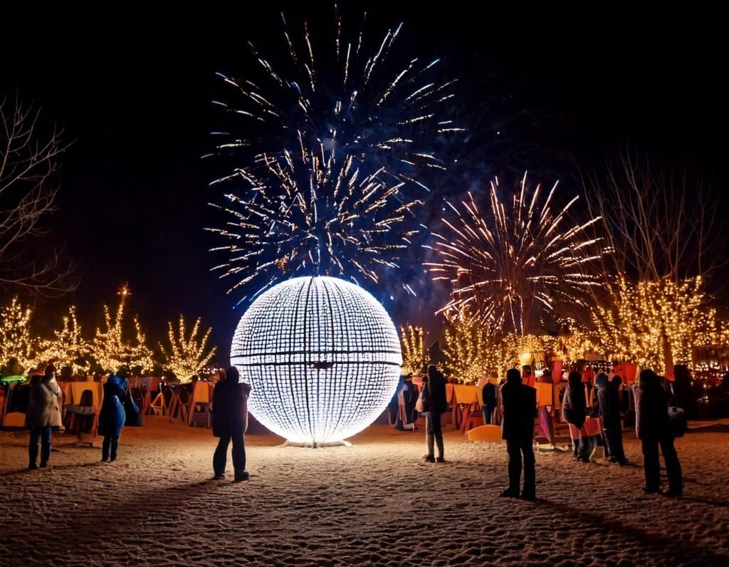 Firefly A 35mm Photo Capturing A Festive Downtown Ludington, Michigan ...